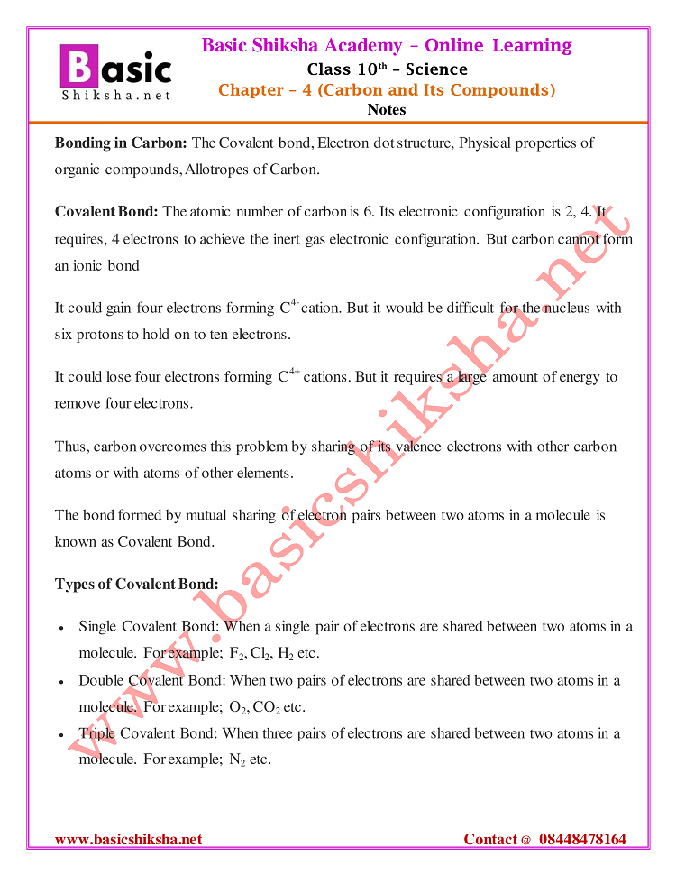 CBSE Class 10 Chapter 4 NCERT Science Notes