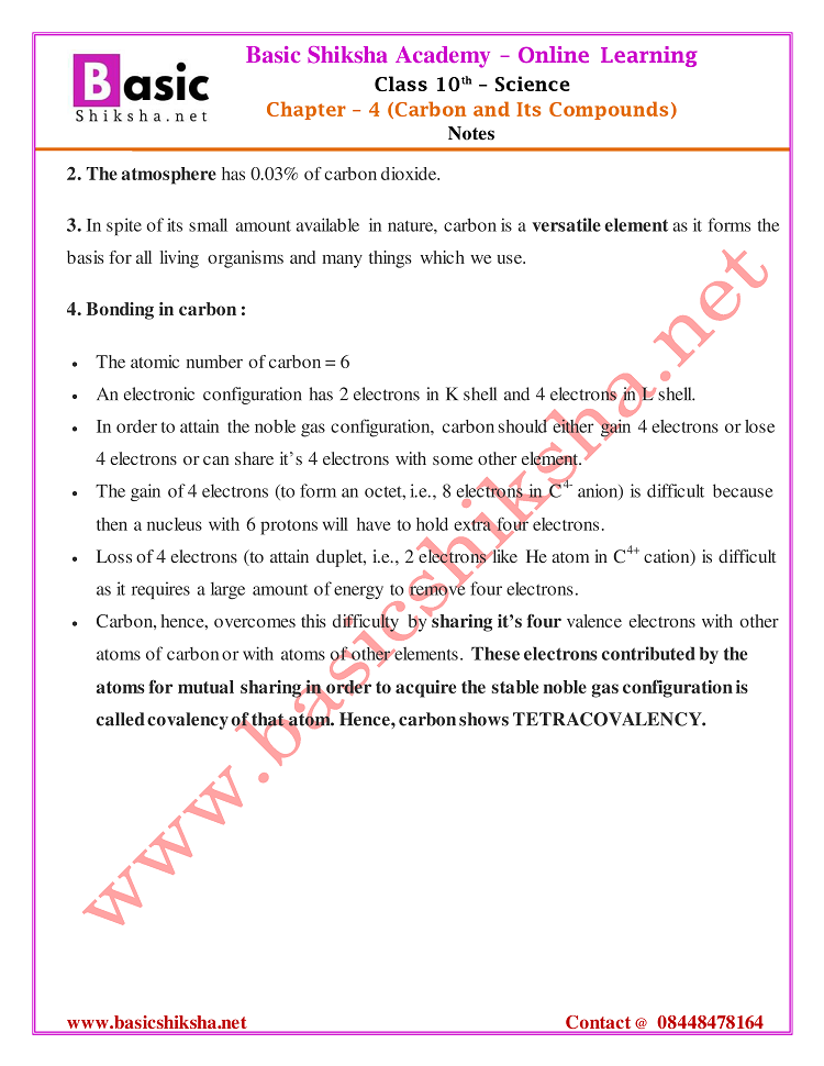 CBSE Class 10 Chapter 4 NCERT Science Notes