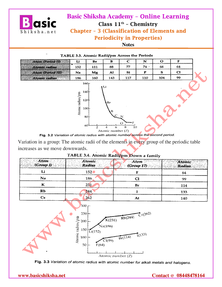 CBSE Class 11 Chemistry Chapter 3 NCERT Notes