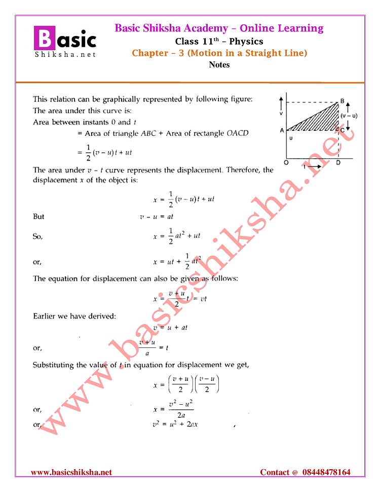 CBSE Class 11 Physics Chapter 3 NCERT Notes