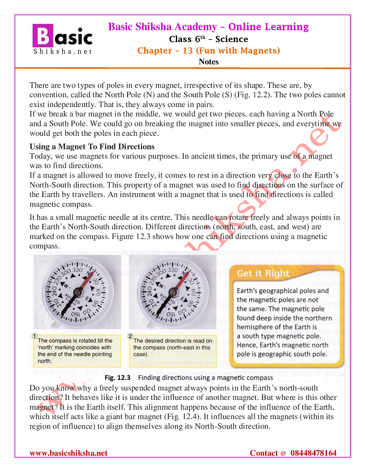 CBSE Class 6 Chapter 13 NCERT Notes