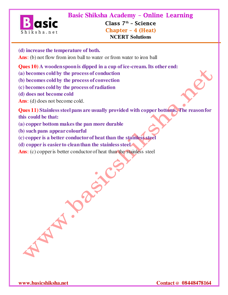 CBSE Class 7 Chapter 4 Science NCERT Questions Answers