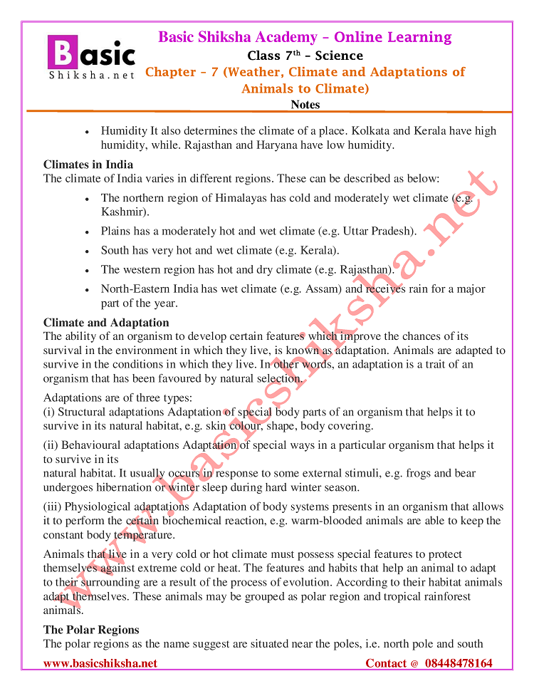 CBSE Class 7 Chapter 7 NCERT Notes