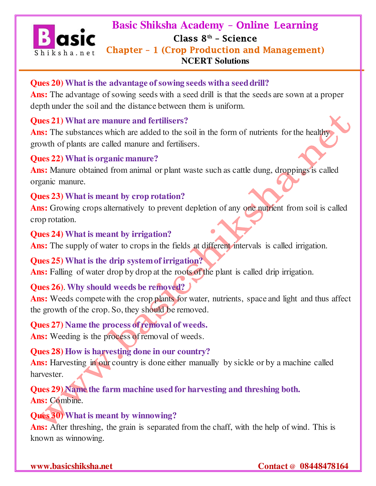 CBSE Class 8 Chapter 1 Science NCERT Questions Answers