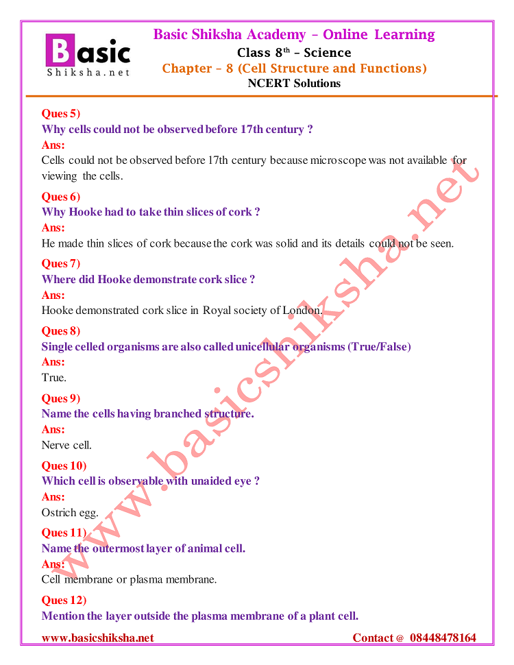 CBSE Class - 8 Chapter 8 NCERT Solutions