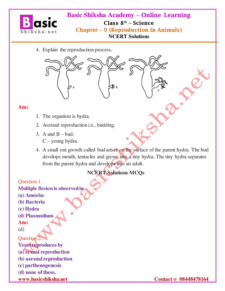 CBSE Class 8 Chapter 9 Science NCERT Questions Answers