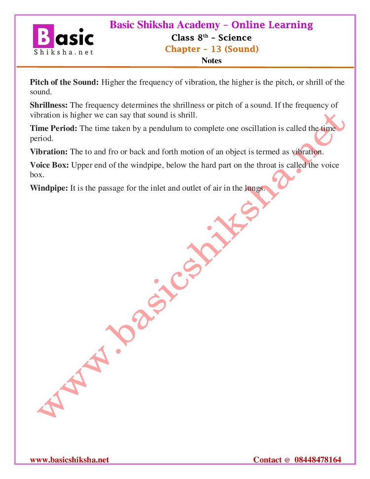 CBSE Class 8 Chapter 13 NCERT Notes