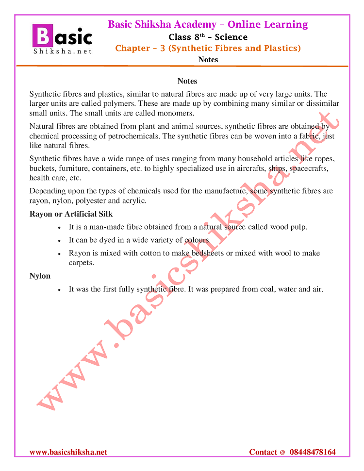 CBSE Class 8 Chapter 3 NCERT Notes