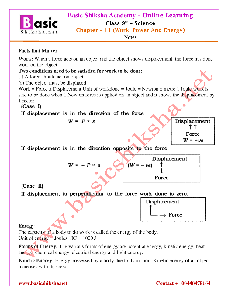 CBSE Class 9 Chapter 11 NCERT Notes