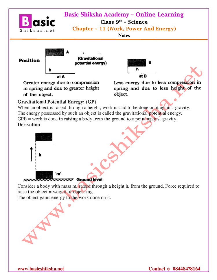 CBSE Class 9 Chapter 11 NCERT Notes